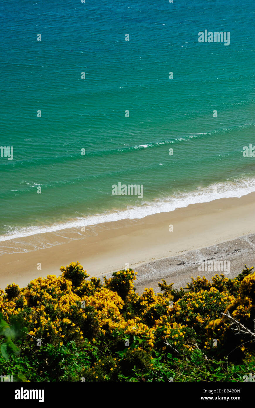 Looking down on Swanage Bay from Ballard Down Dorset England UK Stock ...