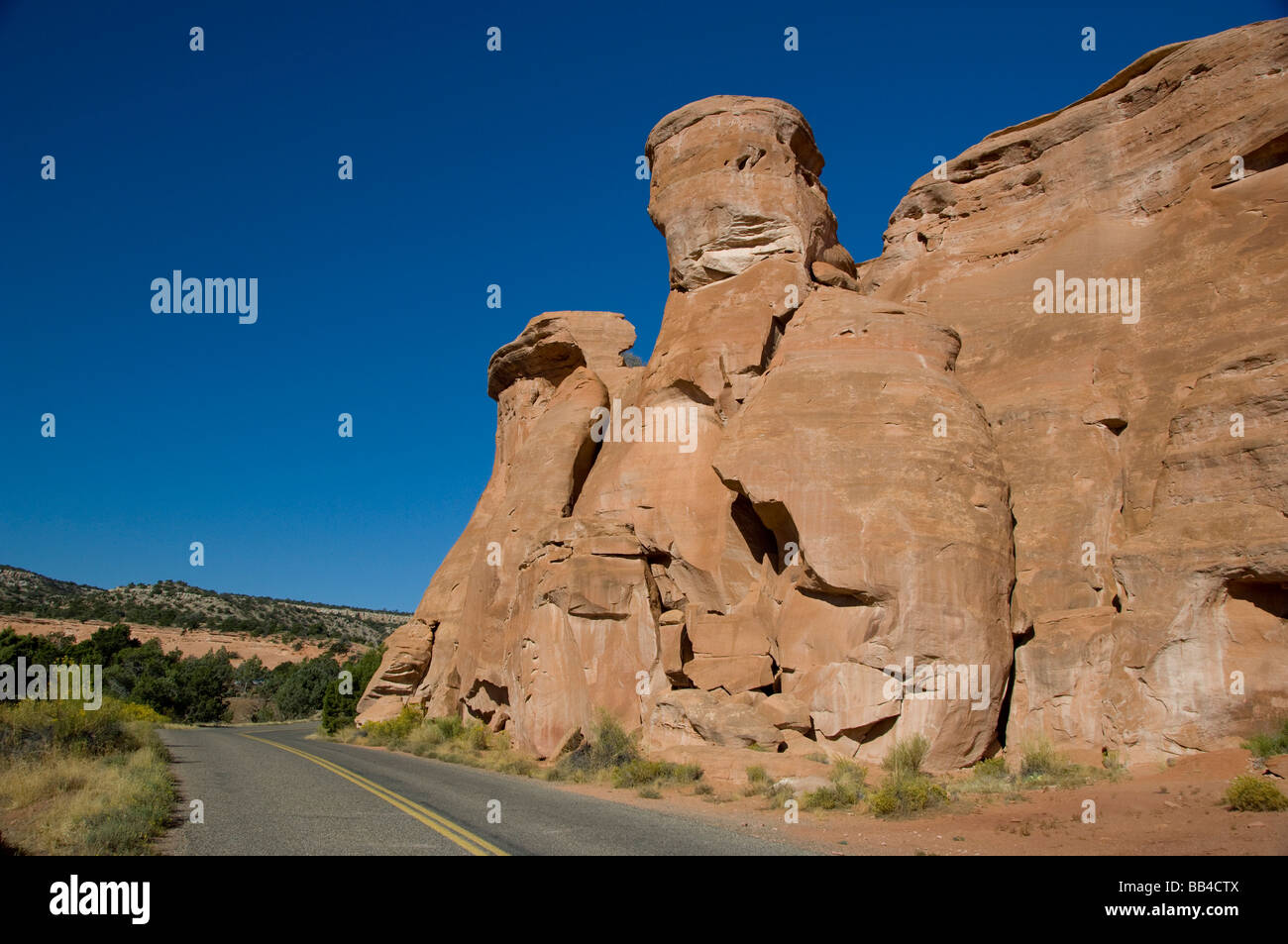 Colorado, Grand Junction, Colorado National Monument. Rim Rock Drive ...