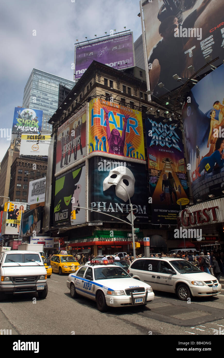 Billboards in Times Square advertising Broadway shows on Wednesday May ...