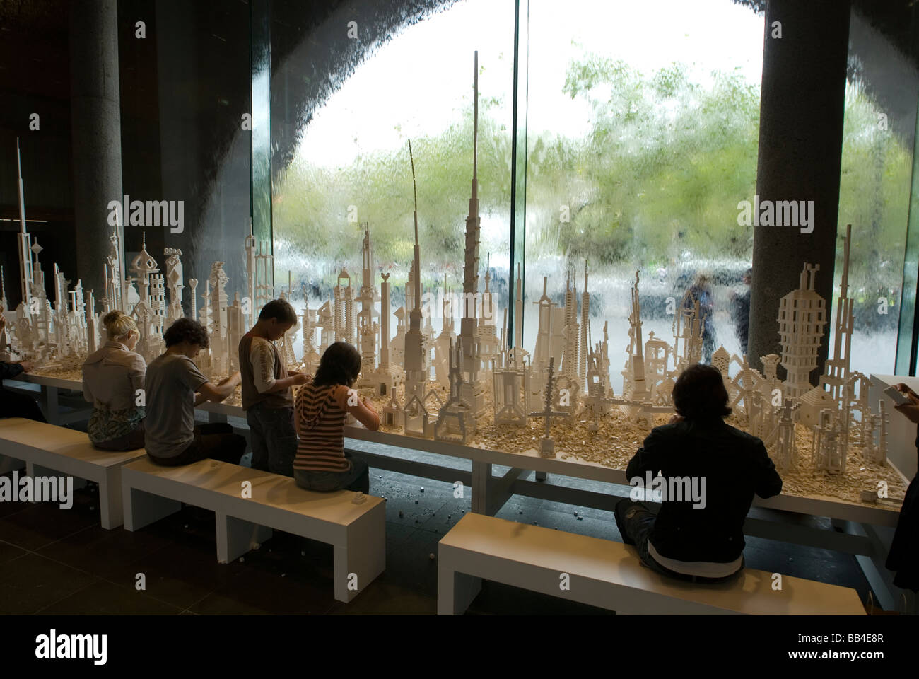 Interactive building block art installation. Museum, Melbourne ...