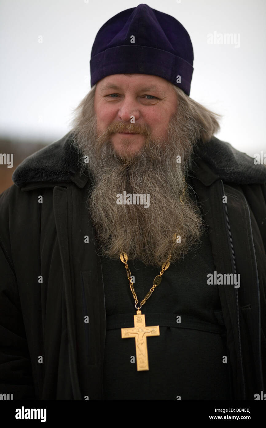 A portrait of a Russian priest on Olkhon Island, Siberia, Russia Stock ...