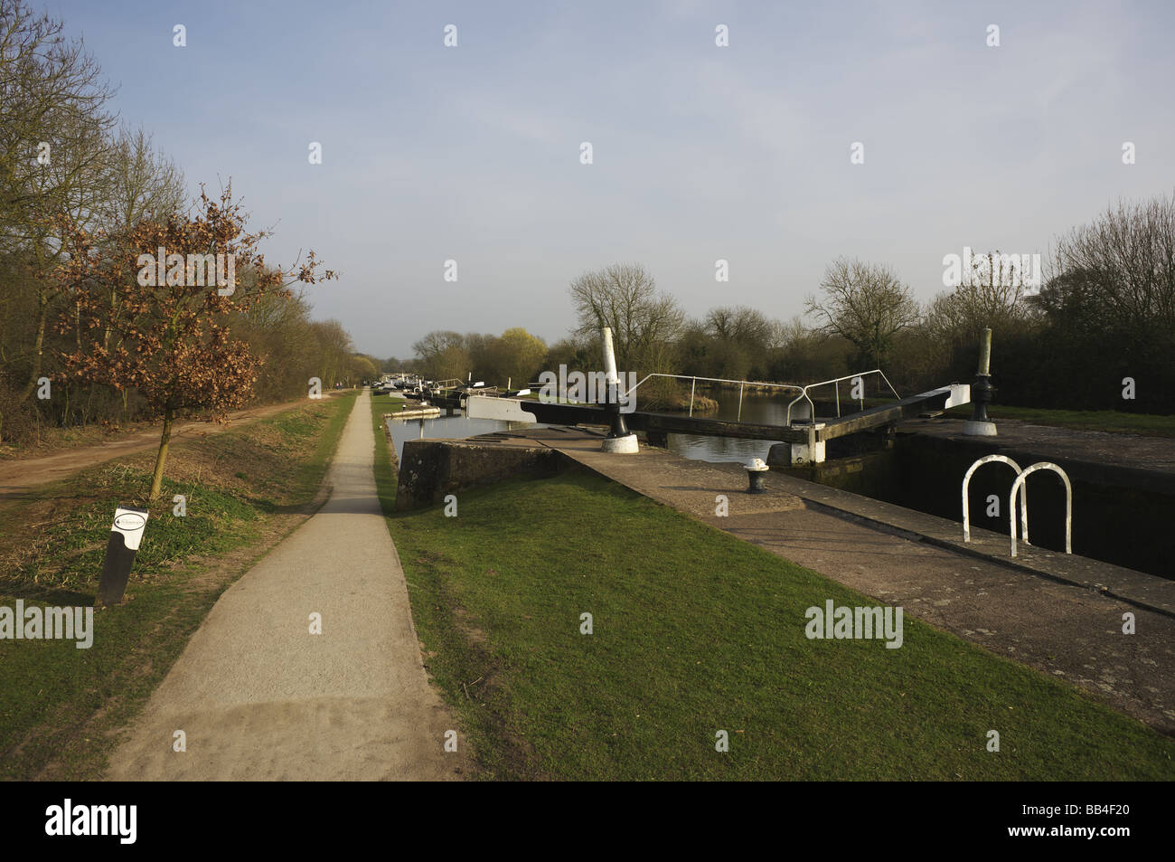 grand union canal hatton flight of locks warwickshire midlands england ...