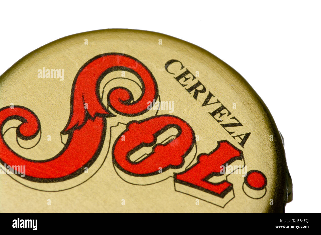 Mexican Beer Sol Bottle Top Stock Photo - Alamy