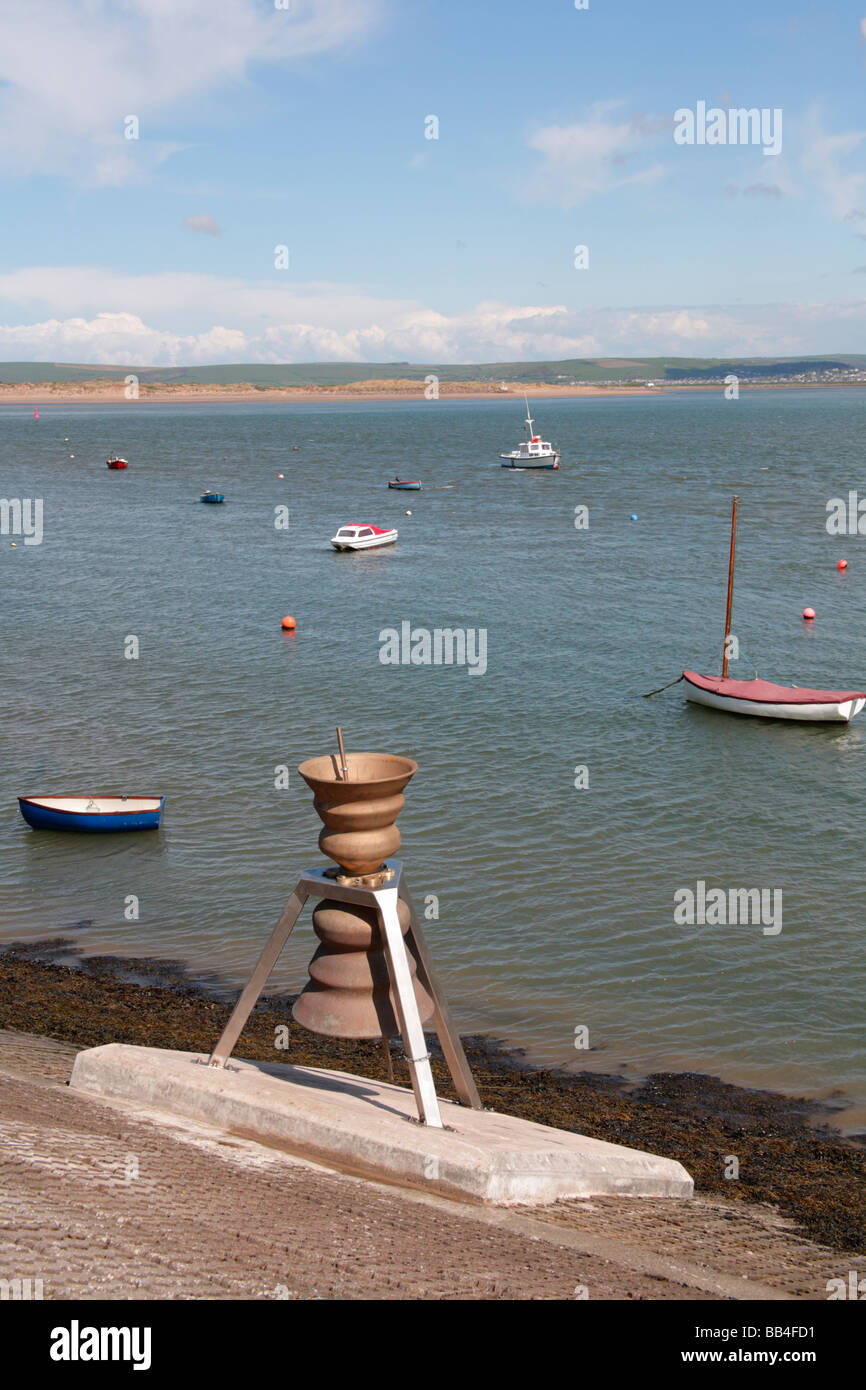 Tidal bell at Appledore North Devon, on bank of estuary of River ...