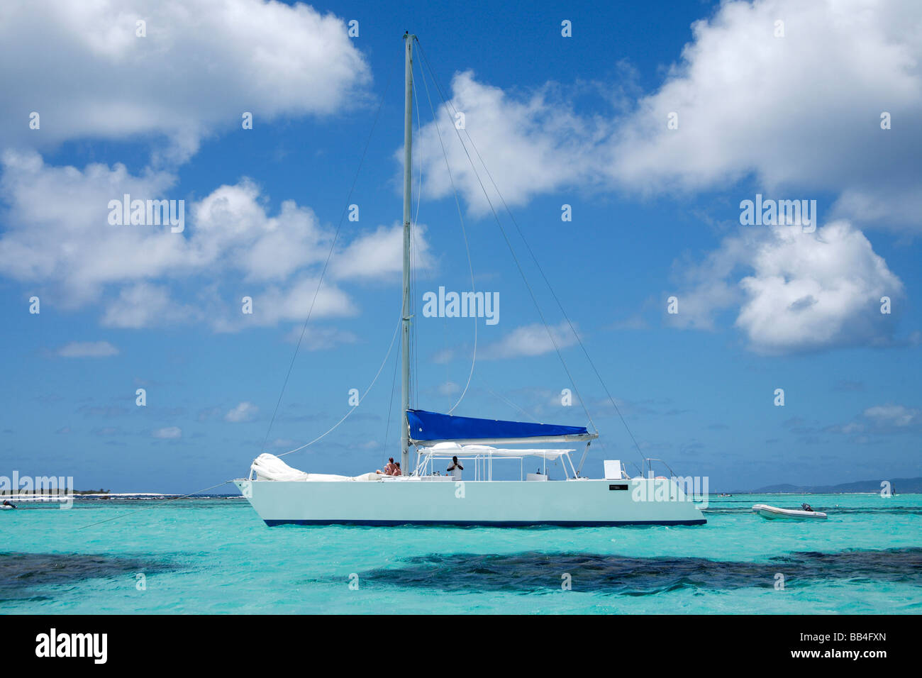 Catamaran in Caribbean sea Stock Photo - Alamy