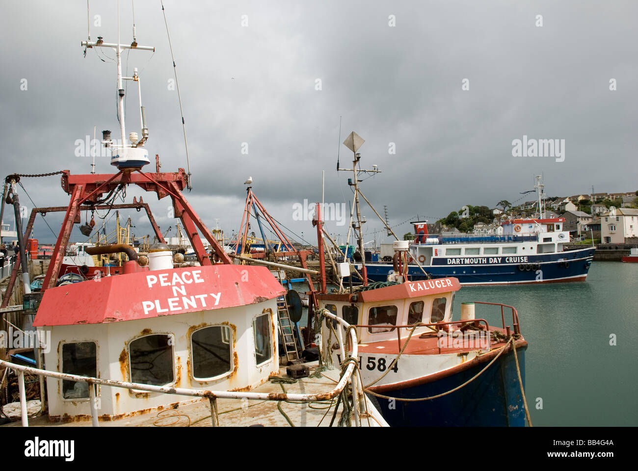 The Trawlers Peace n plenty and Kaluger in Brixham harbour in Torbay ...