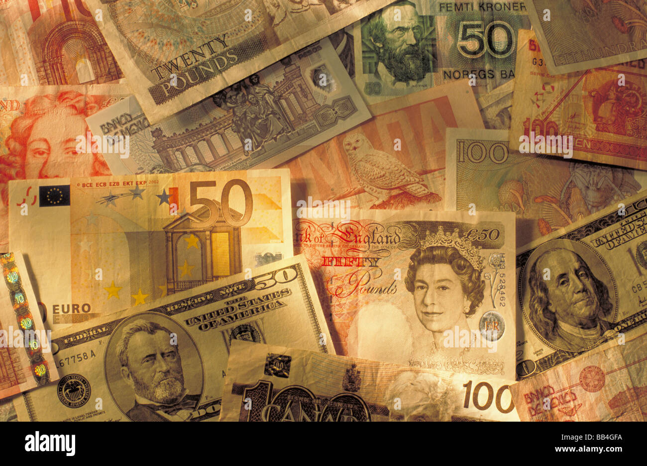 Currency from around the world Stock Photo - Alamy