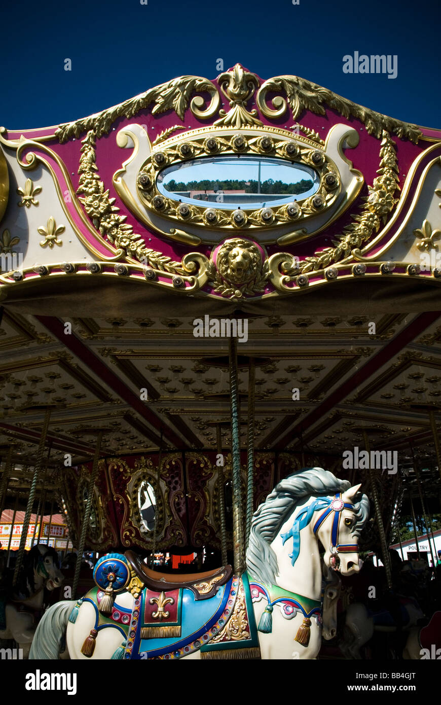 Carousel, Cumberland Fair, Maine, New England Stock Photo - Alamy