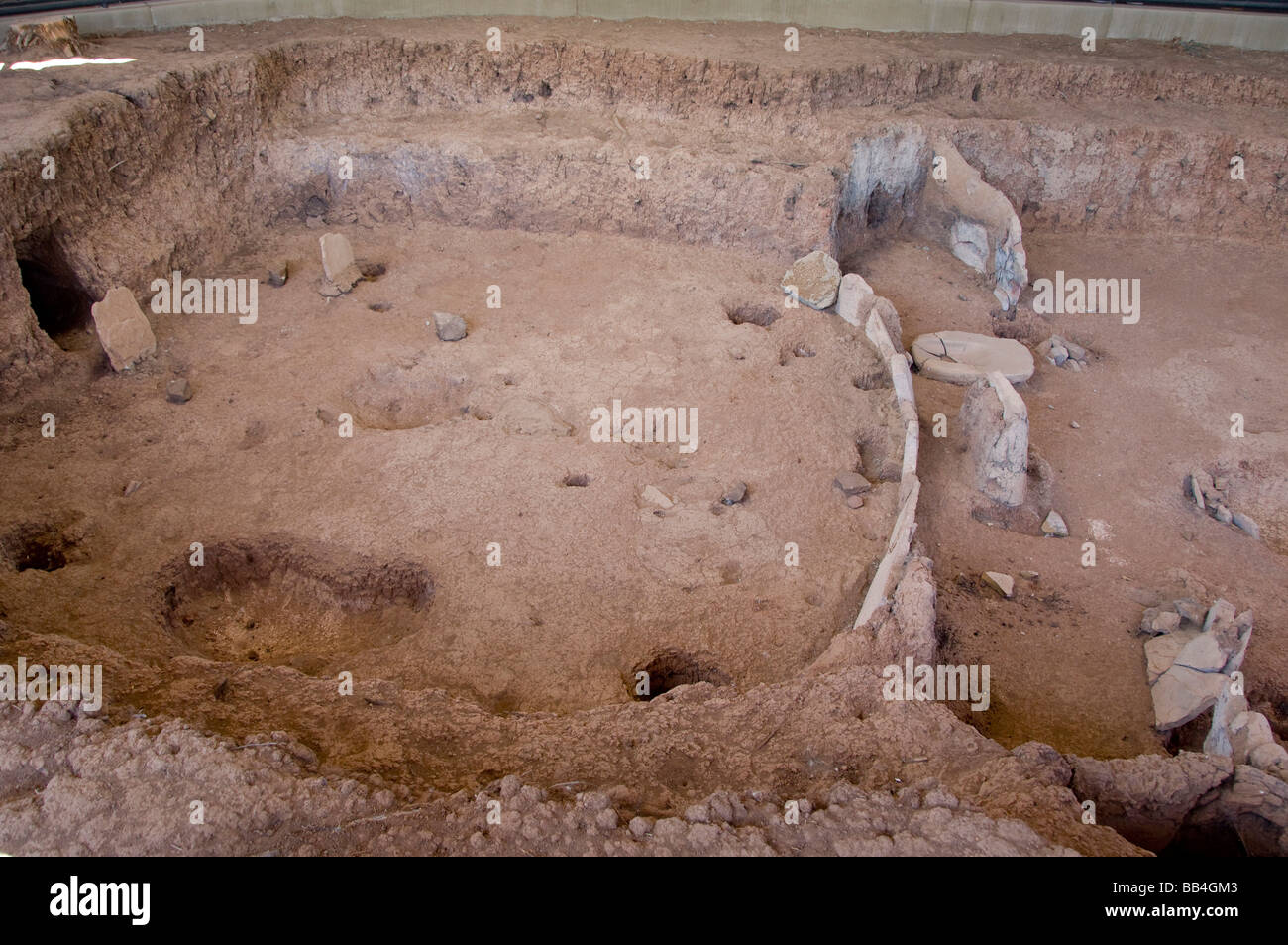Colorado, Mesa Verde National Park. Indian pit house construction Stock ...