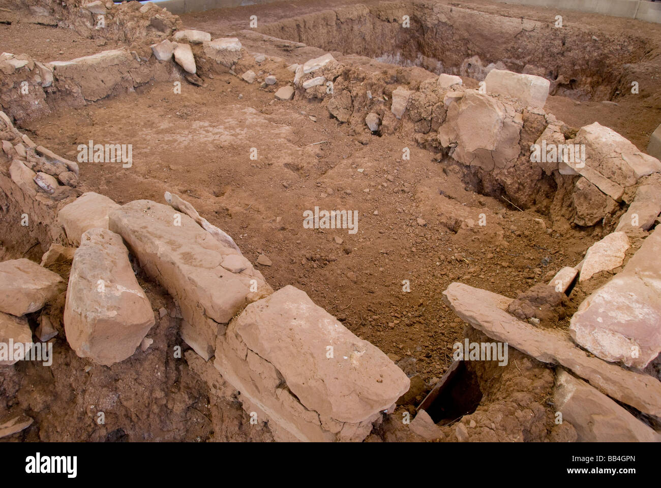 Colorado, Mesa Verde National Park. Indian pit house construction Stock ...