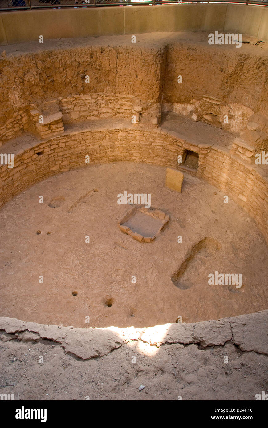 Colorado, Mesa Verde National Park. Indian pit house construction Stock ...