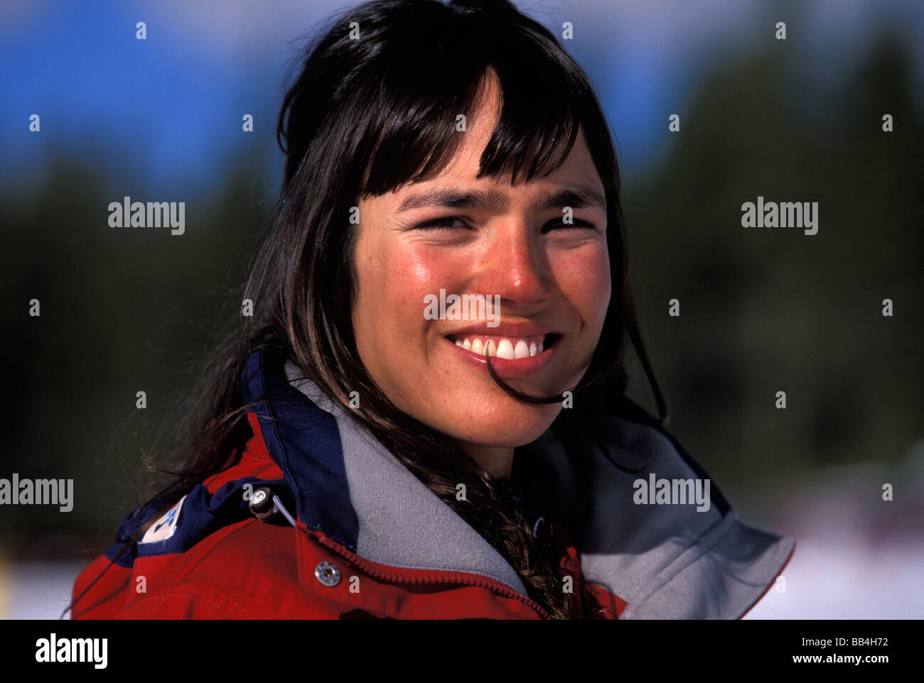 Portrait of an attractive female ski instructor Stock Photo - Alamy