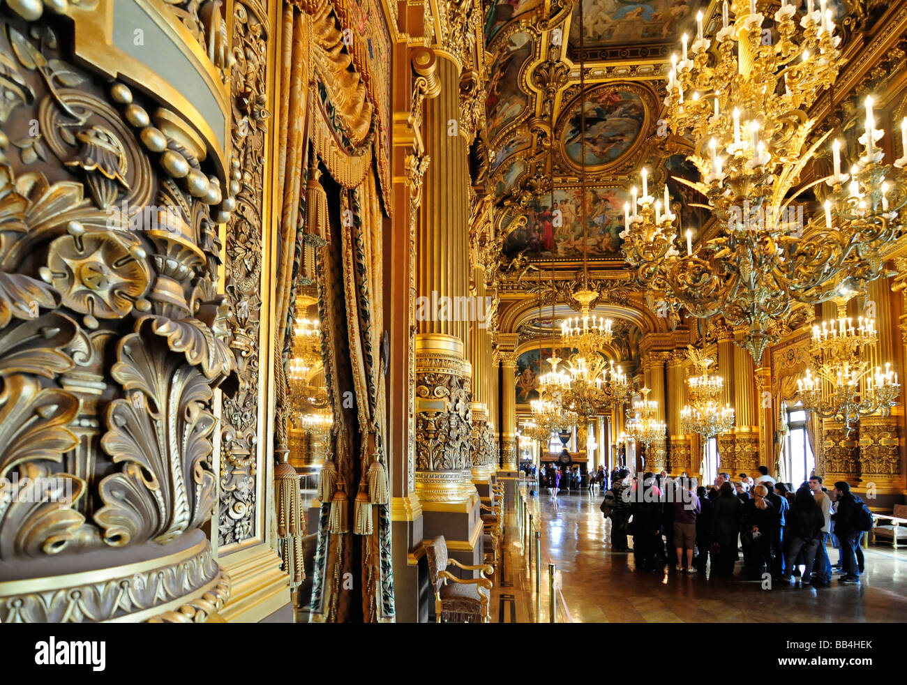 Inside the Grand Foyer of the palais Garnier, the oldest Opera house in ...