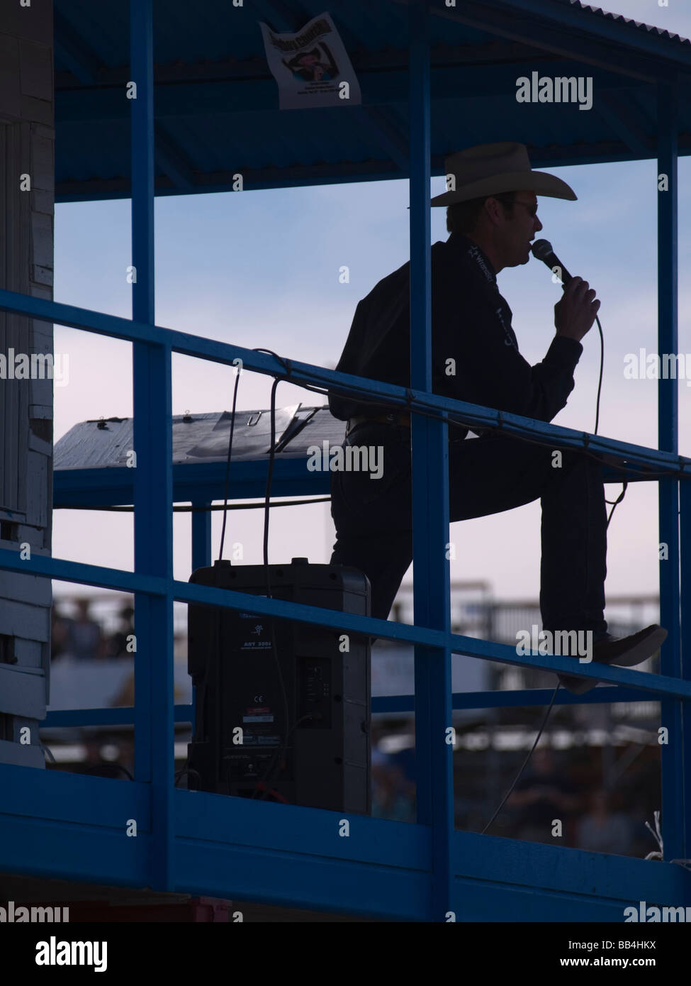 Rodeo announcer at work Stock Photo - Alamy