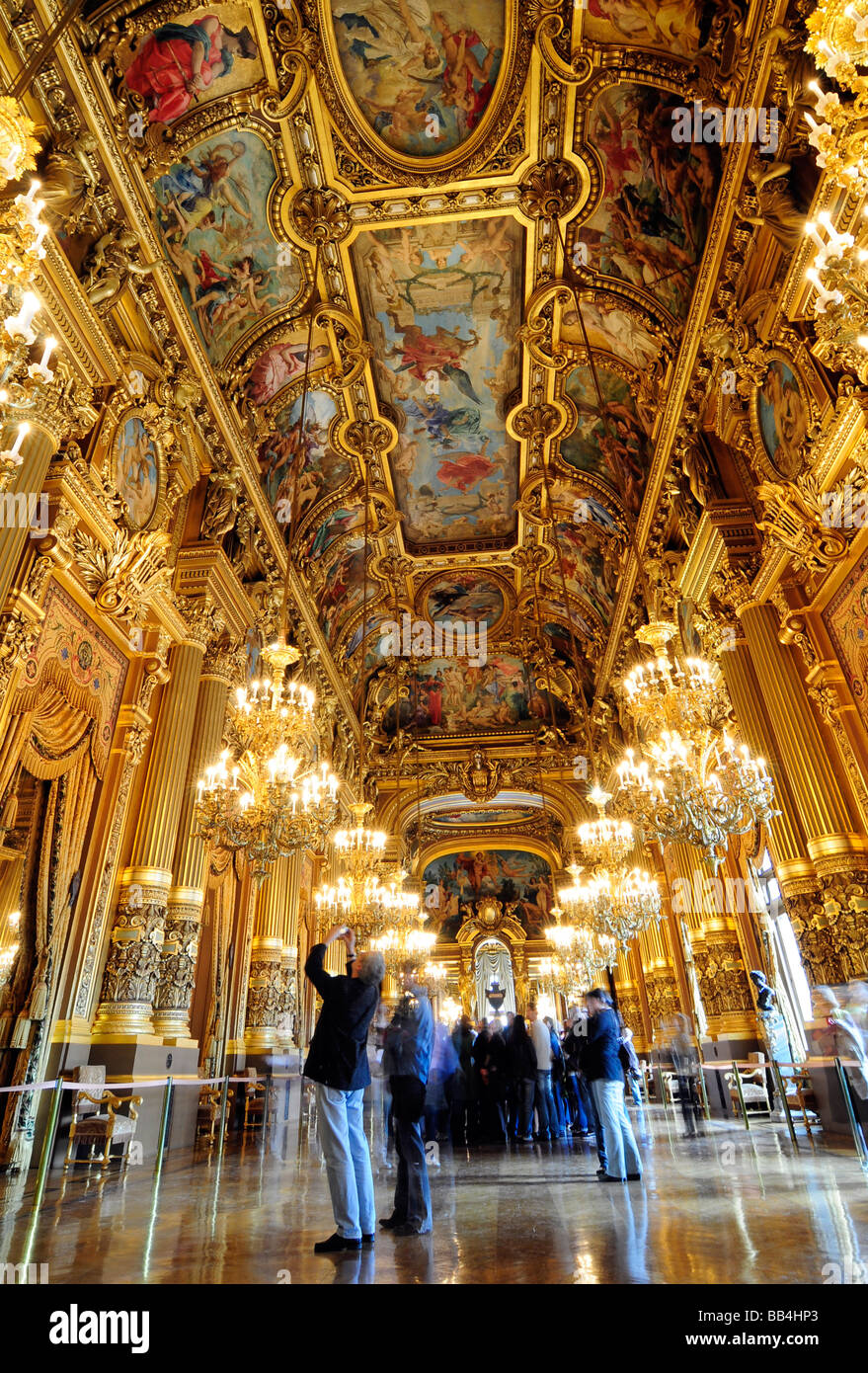 Inside the Grand Foyer of the palais Garnier, the oldest Opera house in ...