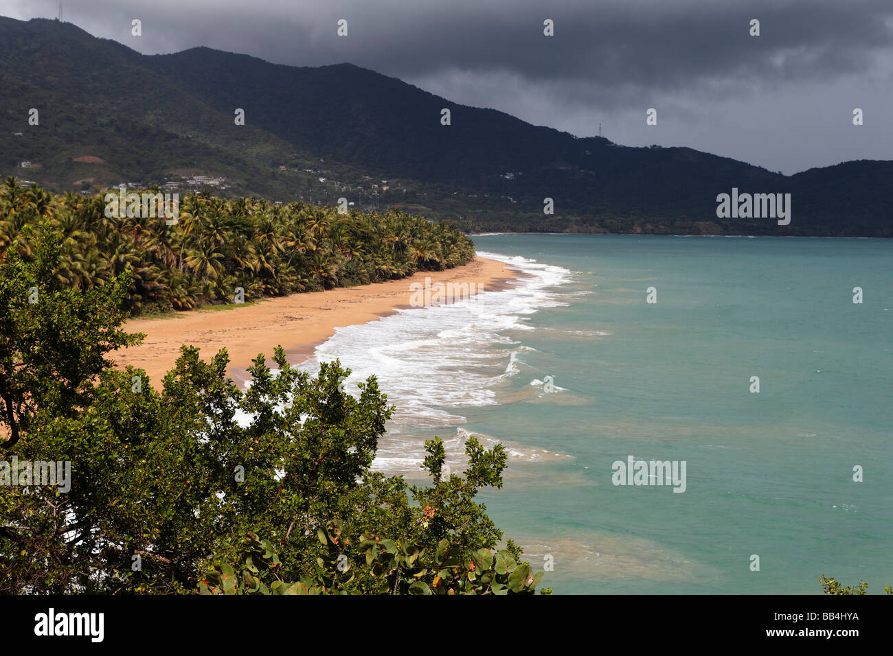 High Angle View of a Tropical Shoreline Maunabo Puerto Rico Stock Photo ...