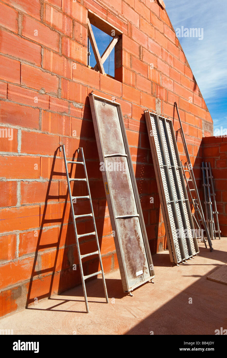 Metal ladders and platforms - new housing estate, Indre-et-Loire ...