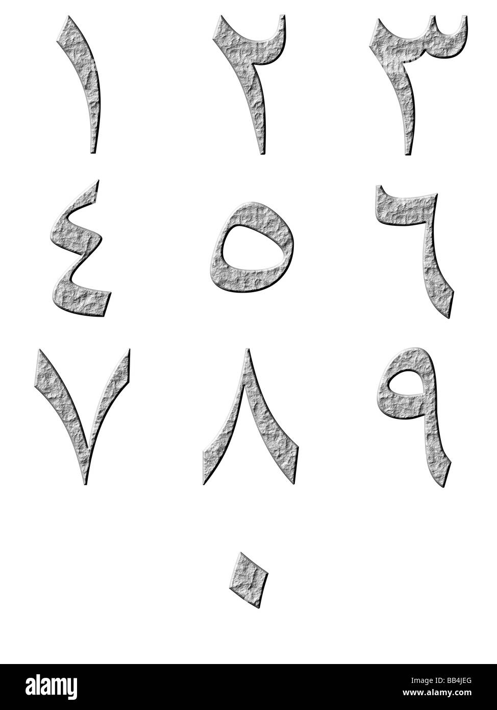 3d stone arab numbers Stock Photo - Alamy