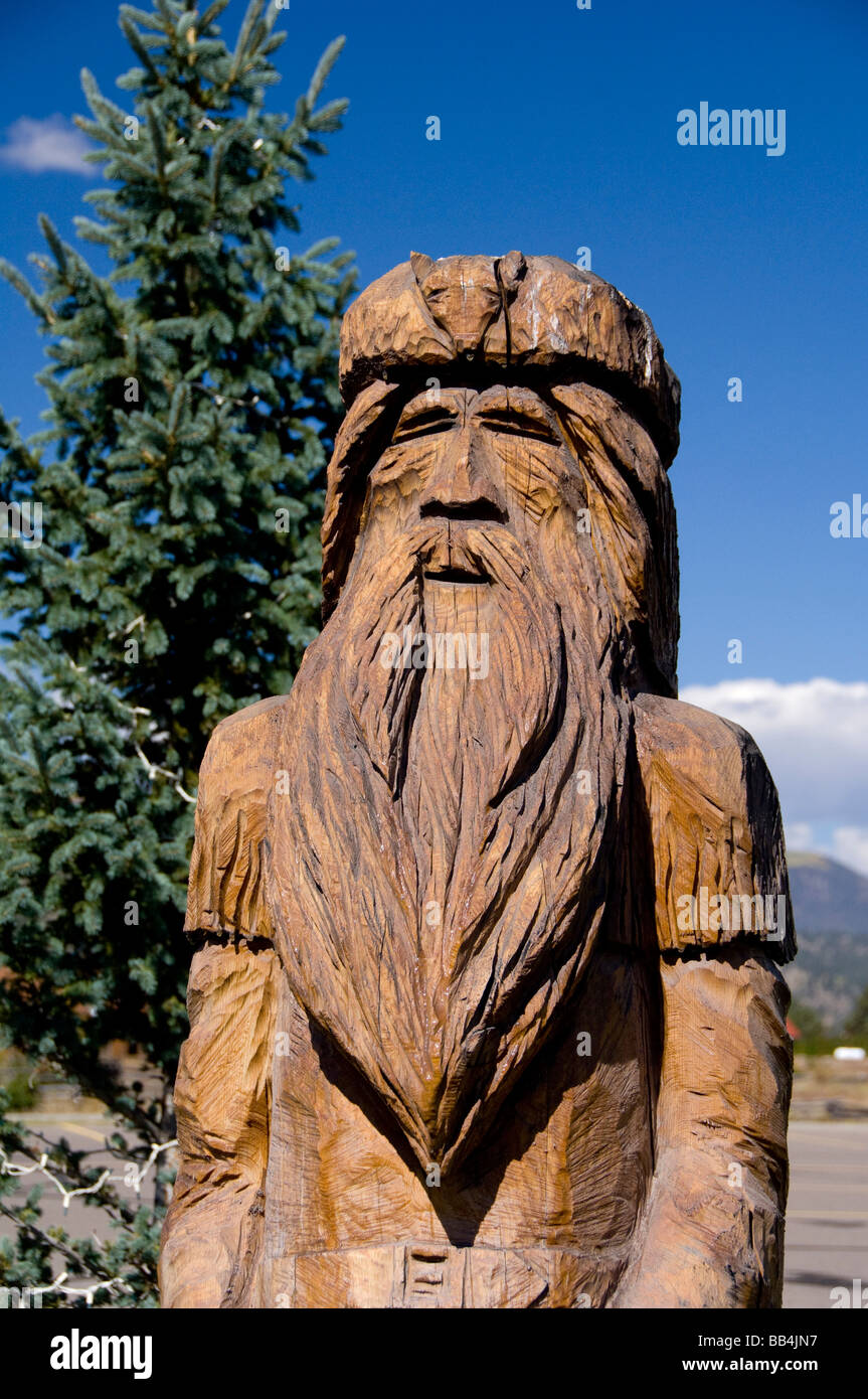 Colorado, South Fork. Wood carving Stock Photo - Alamy