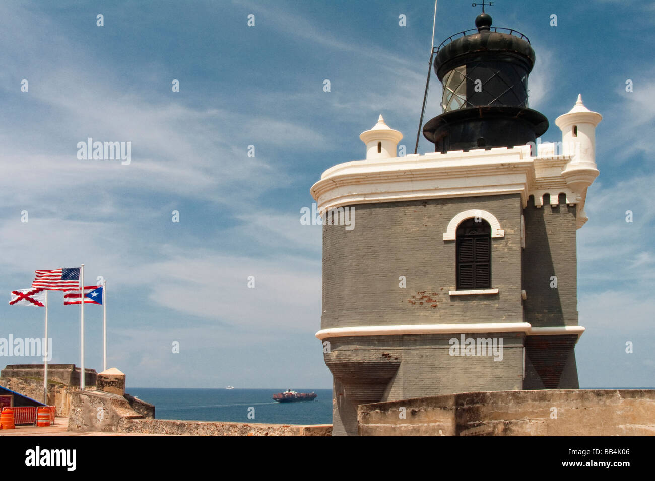 Low Angle View of a Lighthouse El Morro Fort San Juan Puerto Rico Stock ...