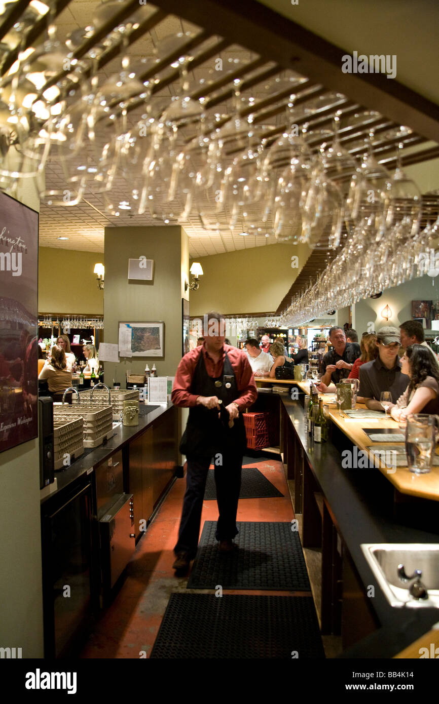 USA, Washington, Woodinville. A view from behind the bar Stock Photo ...