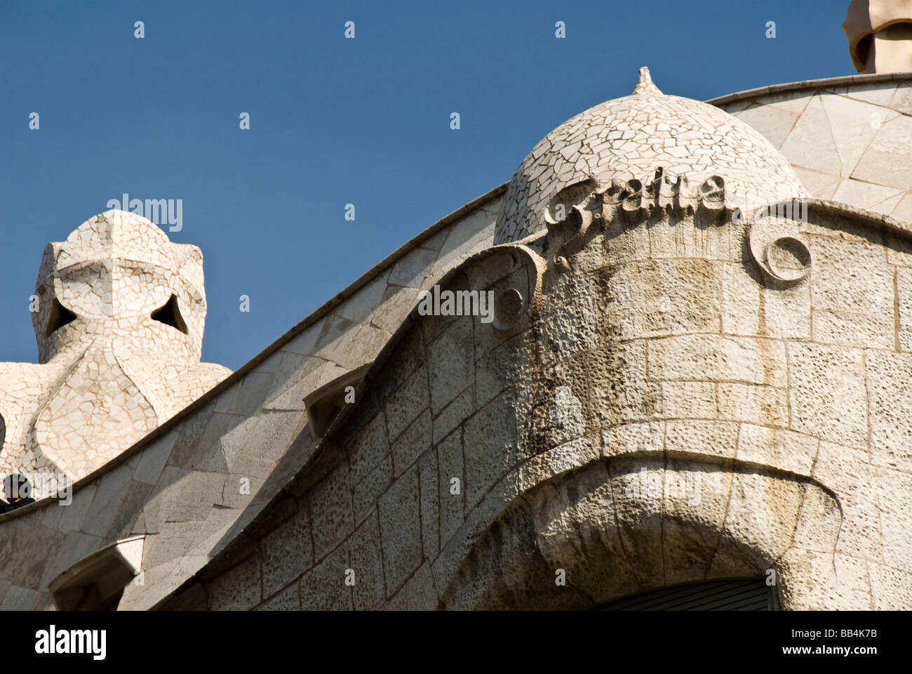 The "Casa Mila" known as "la pedrera", work of the catalonian architect ...