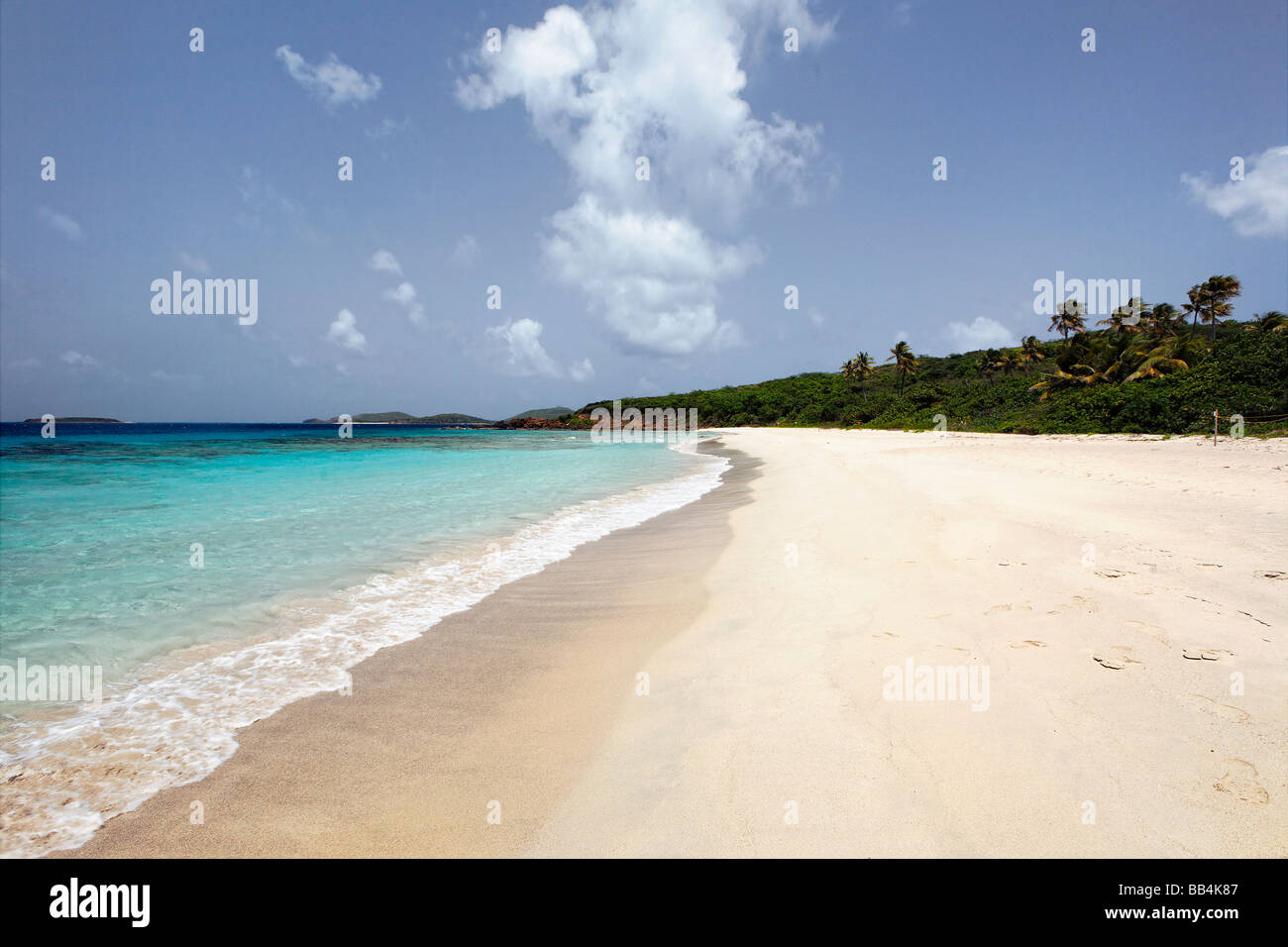 Wide Angle View of a Tropical Beach Zoni Beach Culebra Island Puerto ...