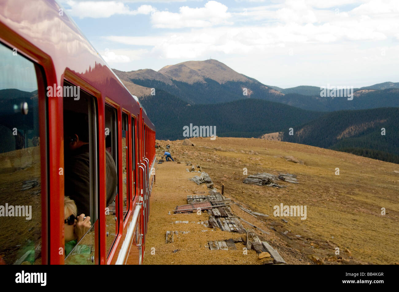 Colorado, Colorado Springs. Pikes Peak Cog Railway. Views from the ...
