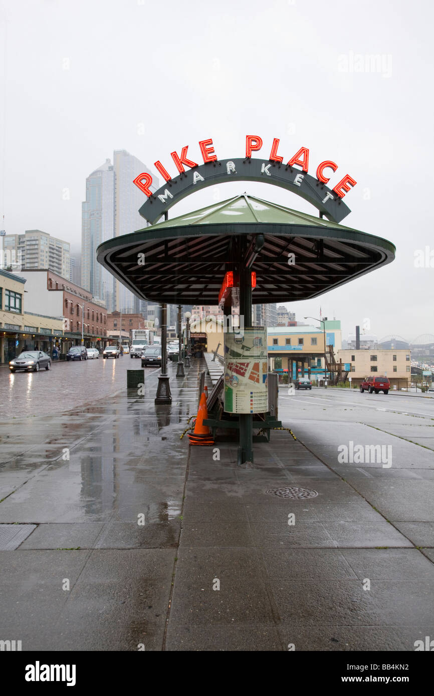 WA, Seattle, Pike Place Market sign Stock Photo - Alamy