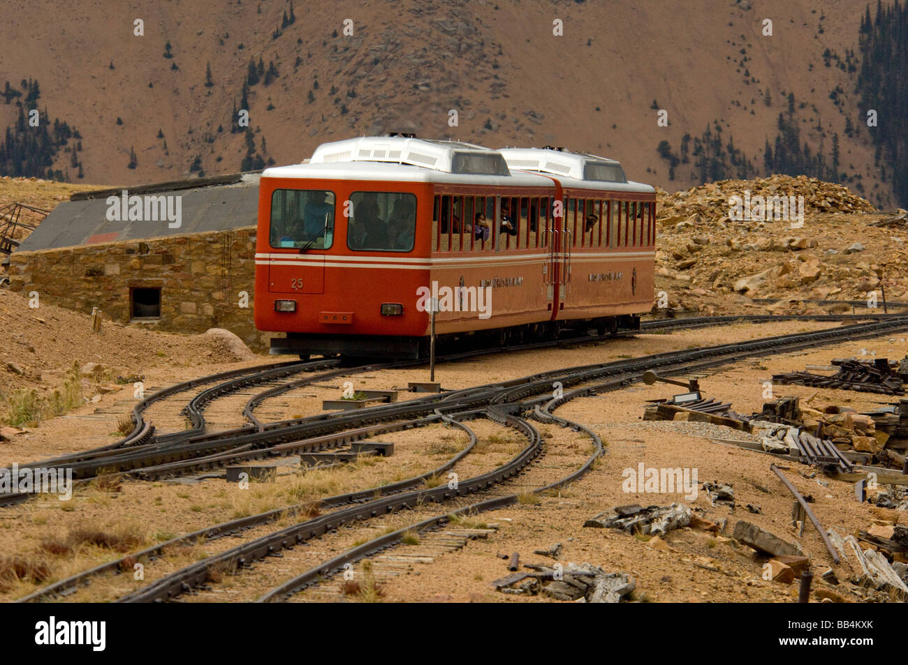 Colorado, Colorado Springs. Pikes Peak Cog Railway. Views from the ...