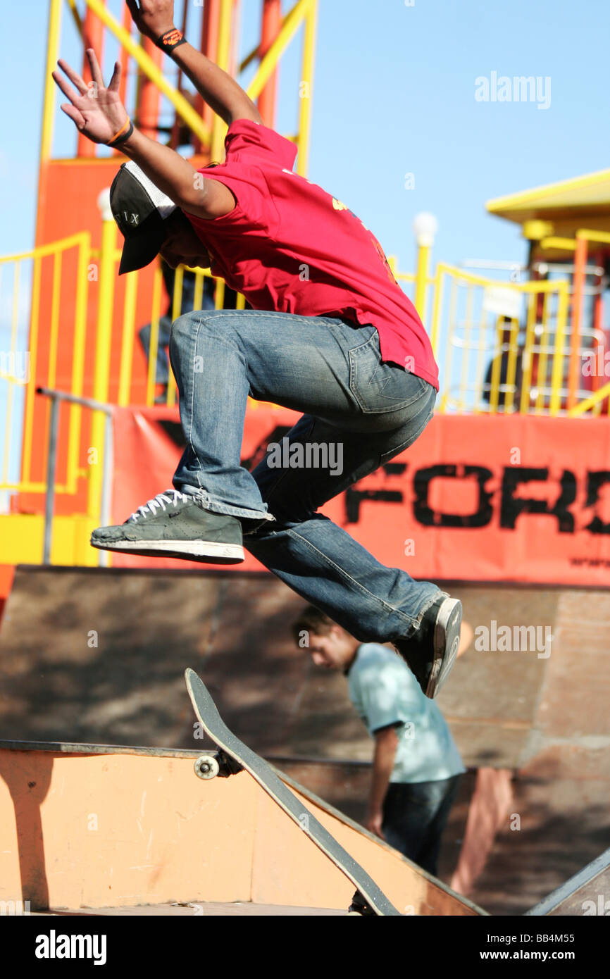 Skateboarder on a jump Stock Photo - Alamy