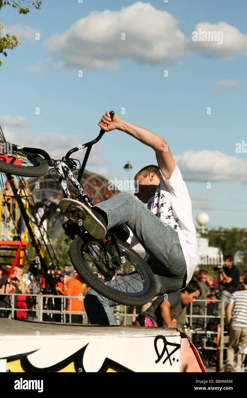BMX biker jump Stock Photo - Alamy