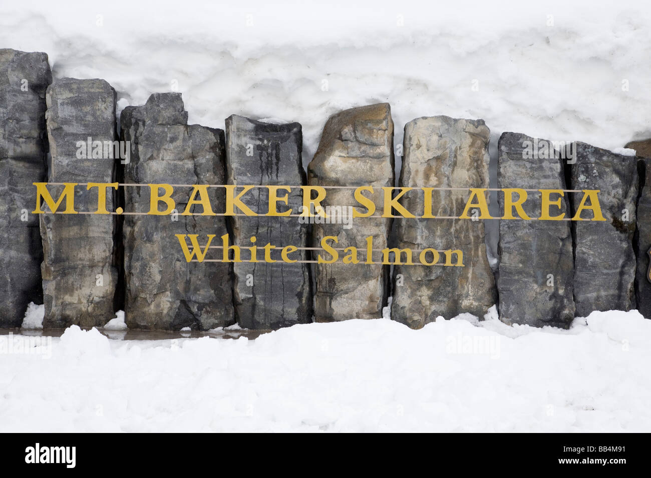 WA, Mount Baker Ski Area, Ski area sign at entrance Stock Photo - Alamy