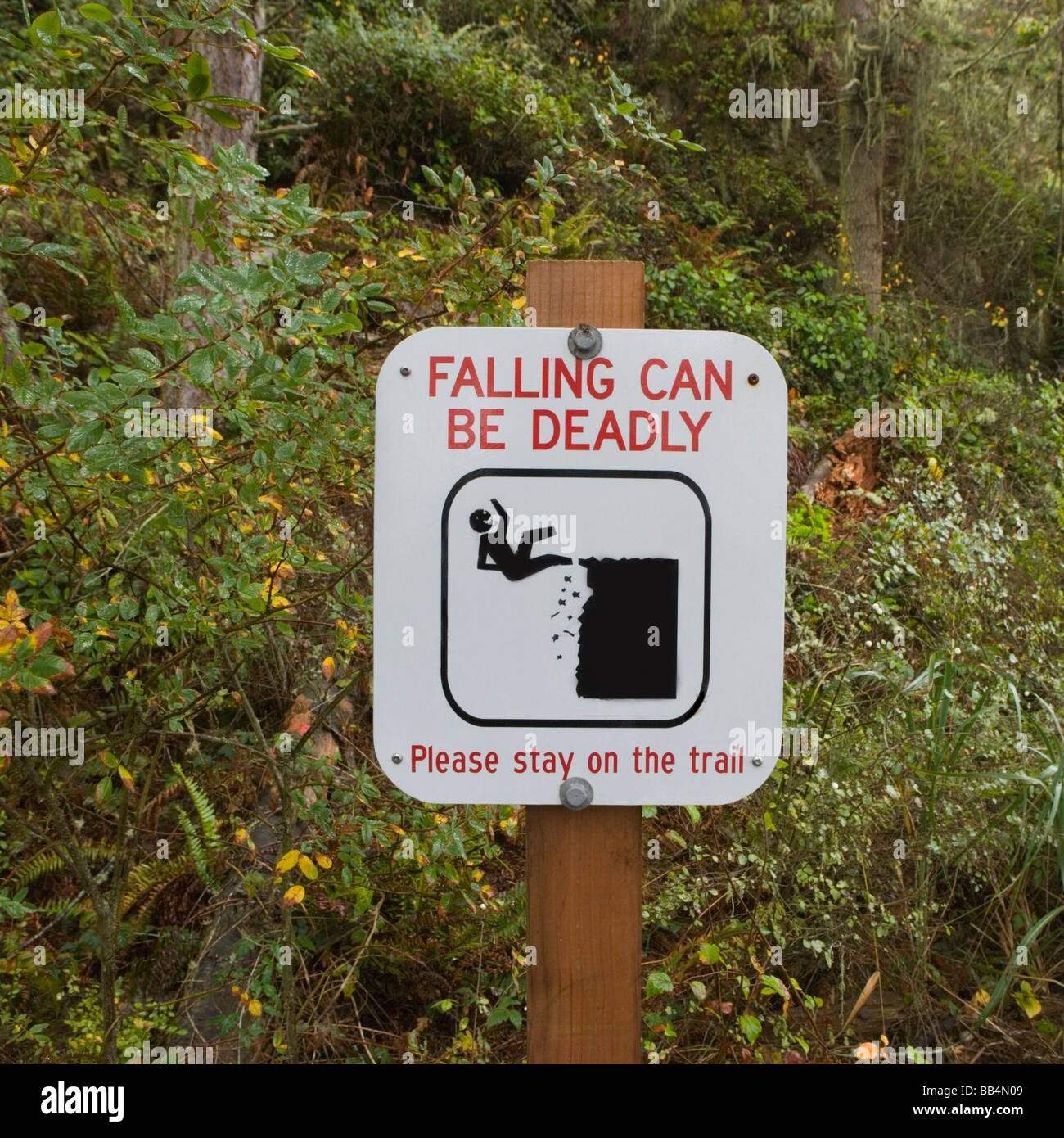 NA, USA, Washington State, Deception Pass State Park, Falling Warning ...