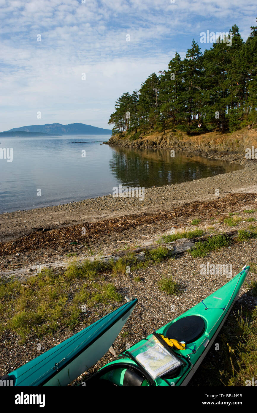 NA, USA, Washington State, Sea Kayaks, Cypress Island, San Juan Islands ...