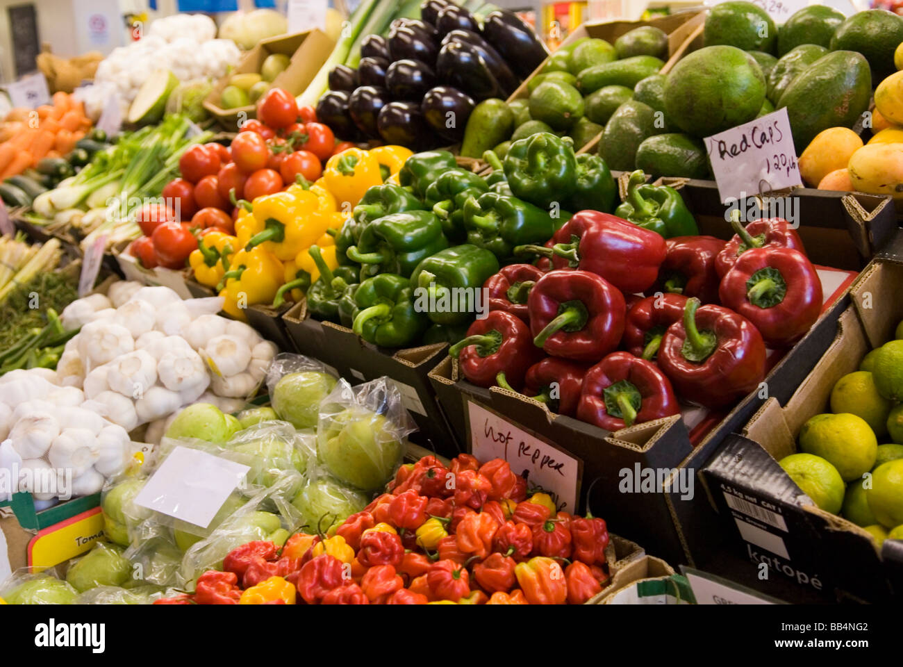 Fruit and Veg stall at Coventry Retail Market Stock Photo - Alamy