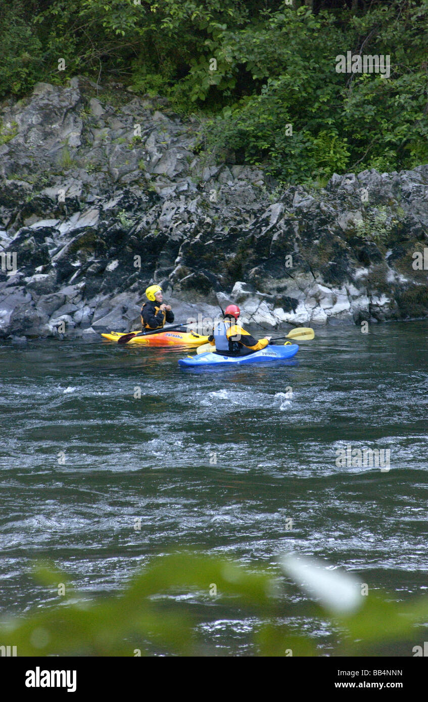 USA, Washington, Snoqualmie River, white-water kayaking Stock Photo - Alamy