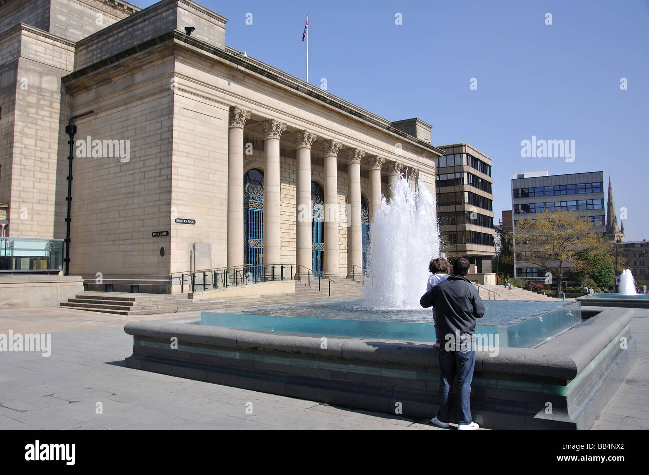 City Hall and Baker's Pool, Sheffield, South Yorkshire, England, United ...