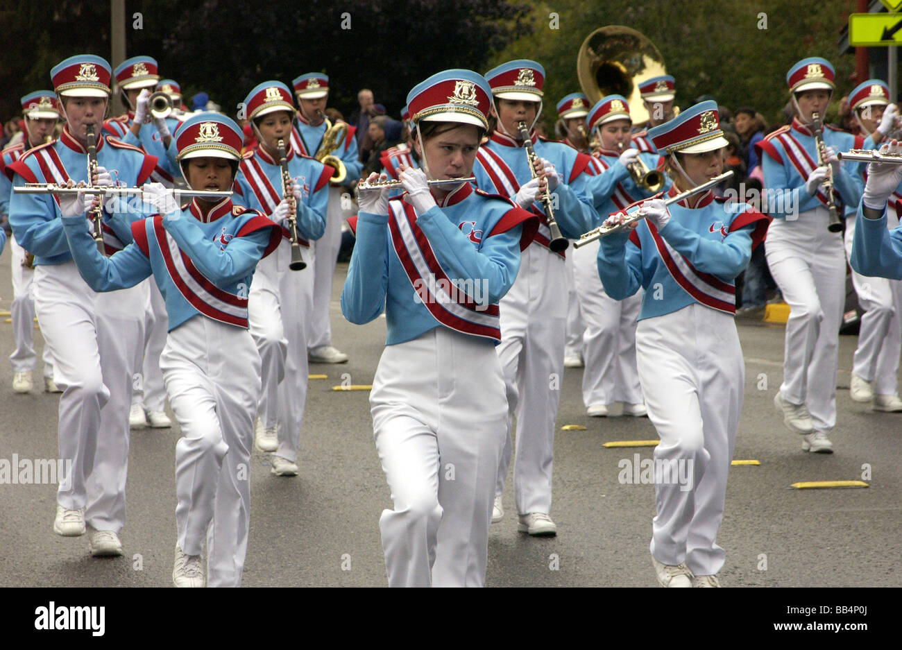 USA, Washington State, Issaquah, Salmon Days Festival Parade, marching ...