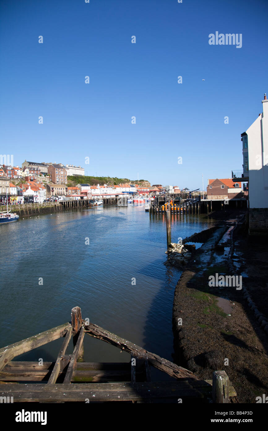 Whitby harbour church, lobster pots, life saving ring, rnli, rooftops ...