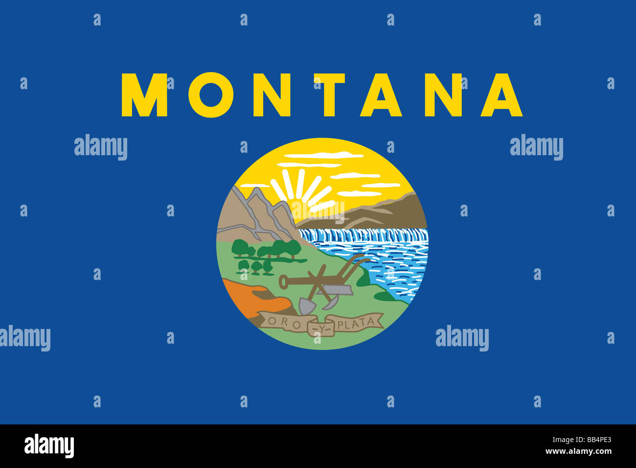 Montana state flag Stock Photo - Alamy