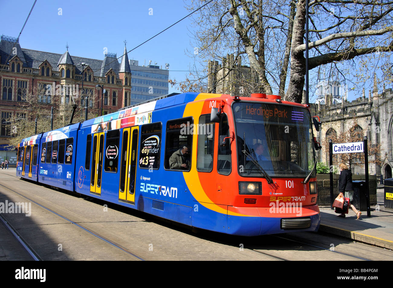 Sheffield Supertram Light Railway, Sheffield, South Yorkshire, England ...