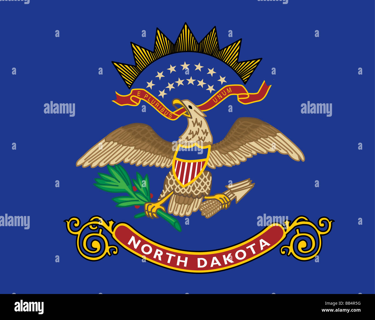 North Dakota state flag Stock Photo - Alamy