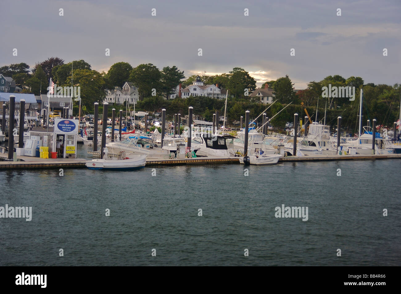 North America, USA, Connecticut, Noank. Boats on the Mystic River at ...
