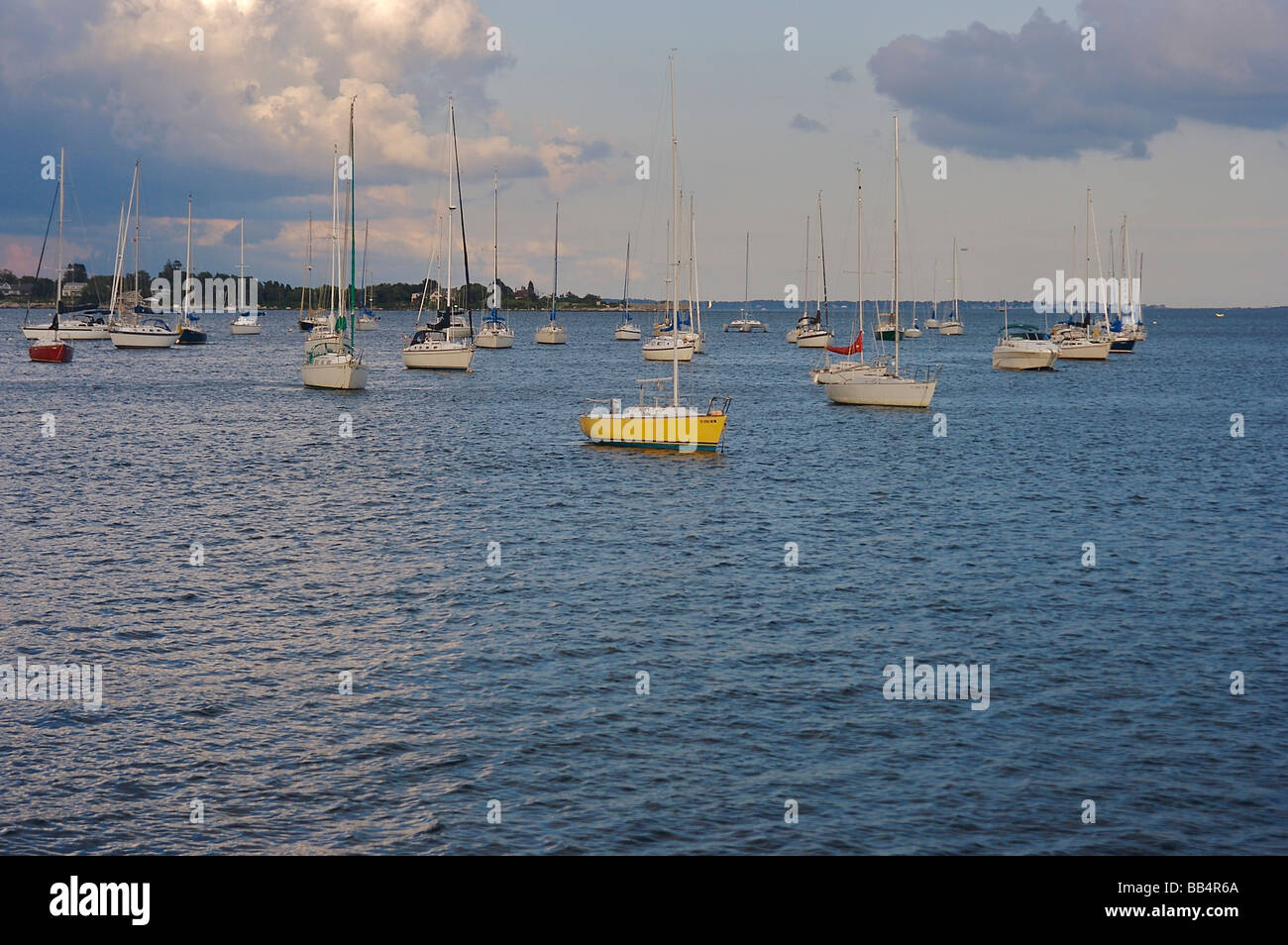 North America, USA, Connecticut. Boats on the Mystic River Stock Photo ...
