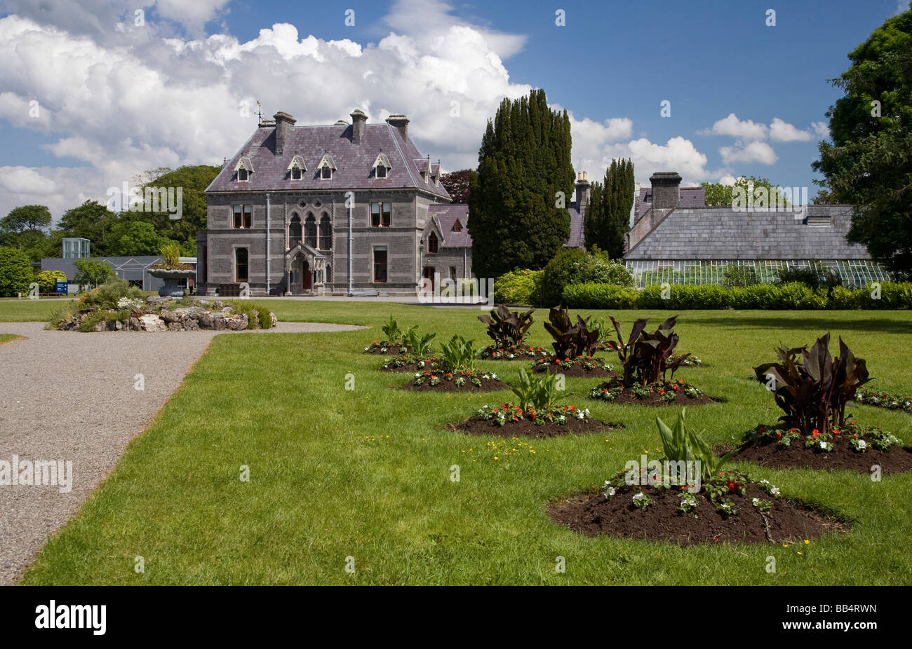 Europe, Ireland, Mayo, Turlough. The main building of The National ...