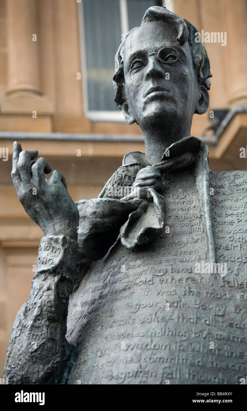 Europe, Ireland, Sligo. Close-up of bronze statue of W.B. Yeats ...