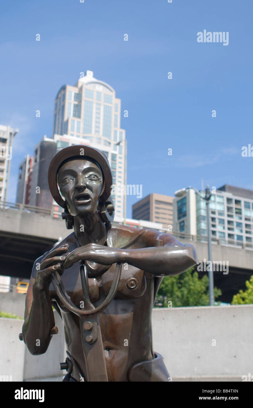 Christopher Columbus statue on Seattle's waterfront on Elliott Bay ...
