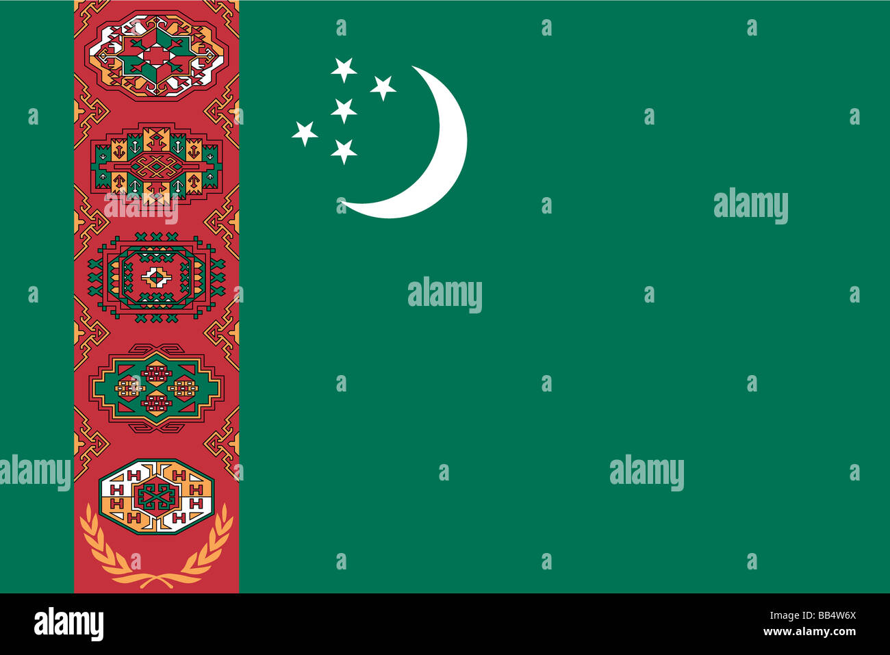 flag of Turkmenistan Stock Photo - Alamy