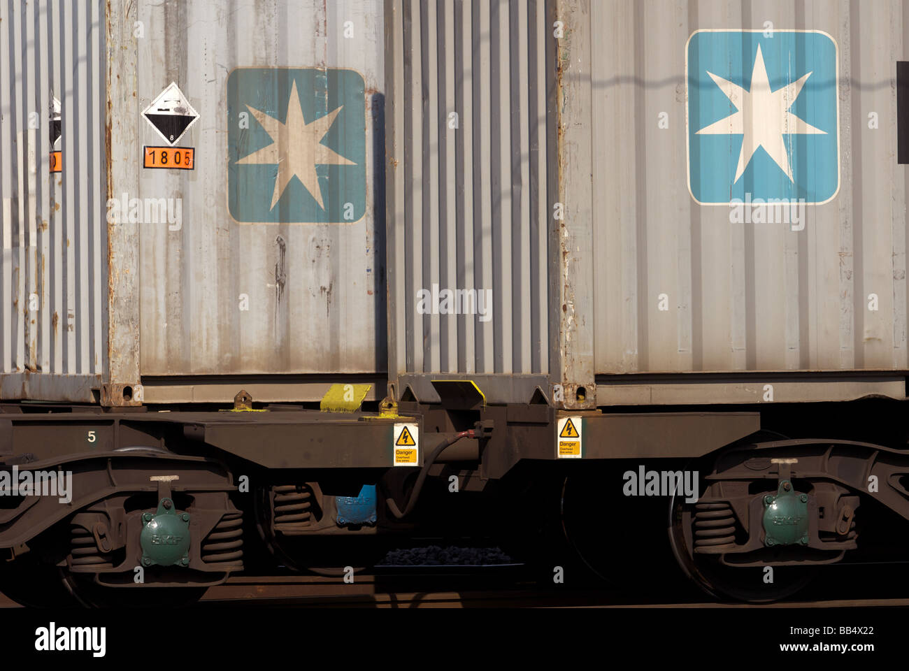 Maersk rail freight containers hi-res stock photography and images - Alamy
